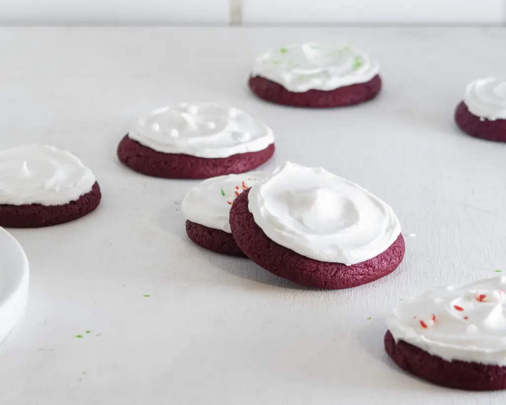 Lofthouse-Style Vegan Red Velvet Cookies with Cream Cheese Icing